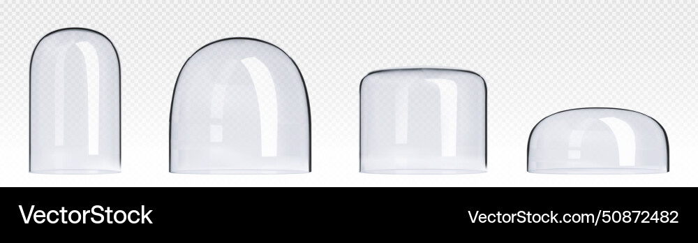 Glass transparent hemisphere dome cover Royalty Free Vector