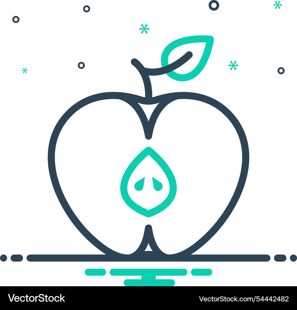 Half apple Royalty Free Vector Image - VectorStock