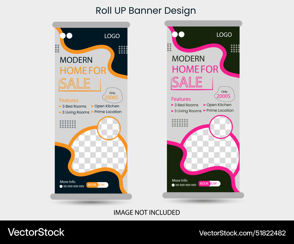 Modern home sale roll up banner Royalty Free Vector Image