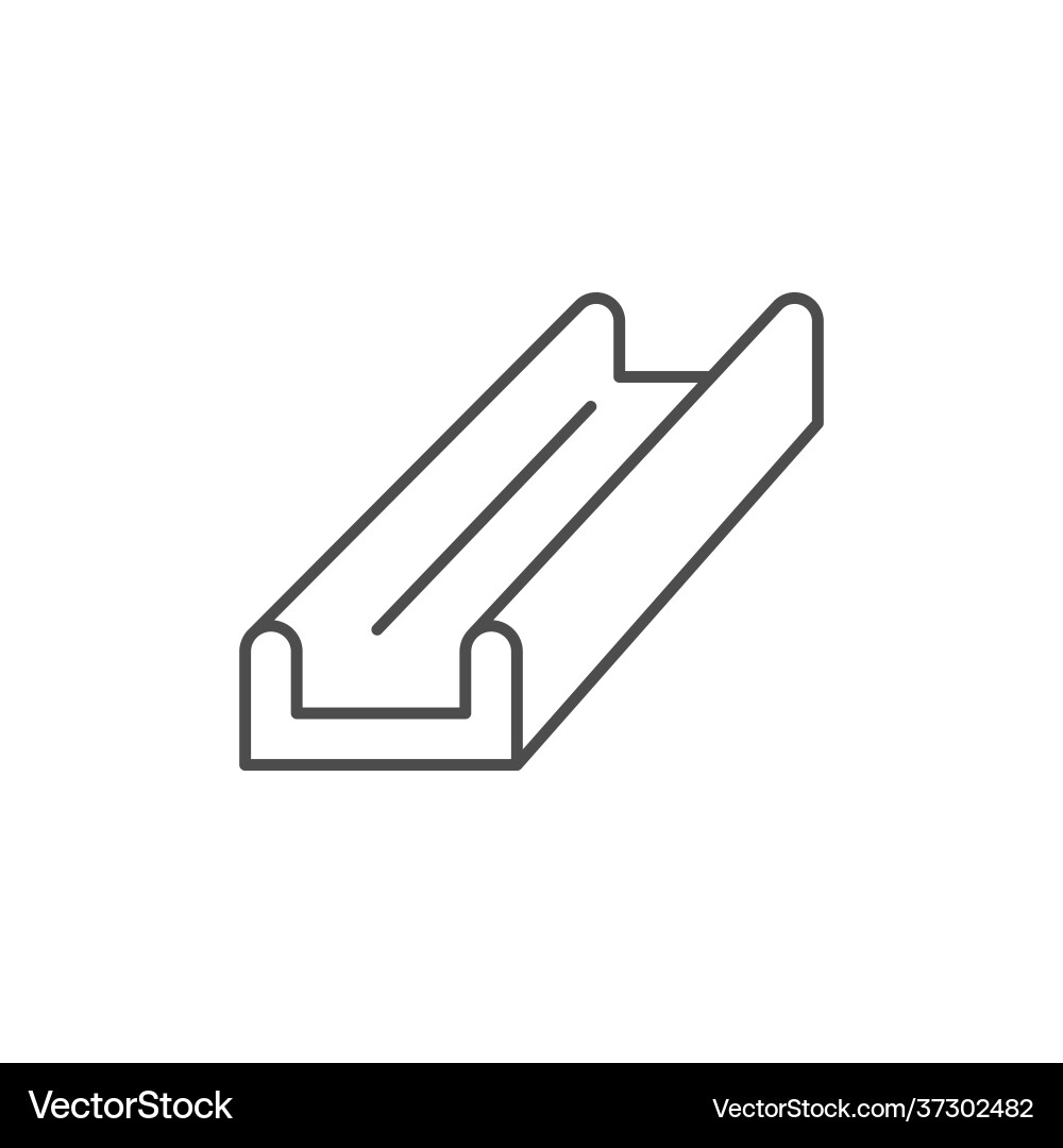 Steel channel line outline icon Royalty Free Vector Image