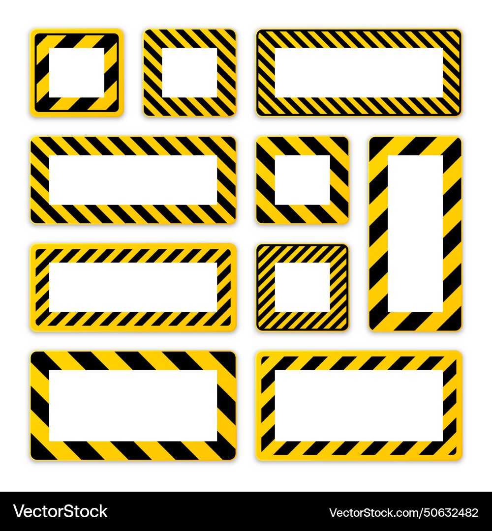 Various blank warning signs with diagonal lines Vector Image