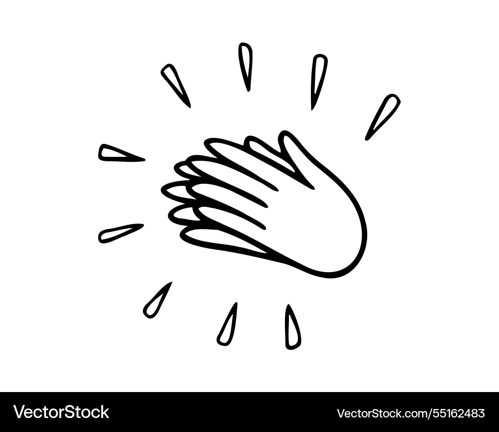 Applause doodle icon clapping their hands Vector Image