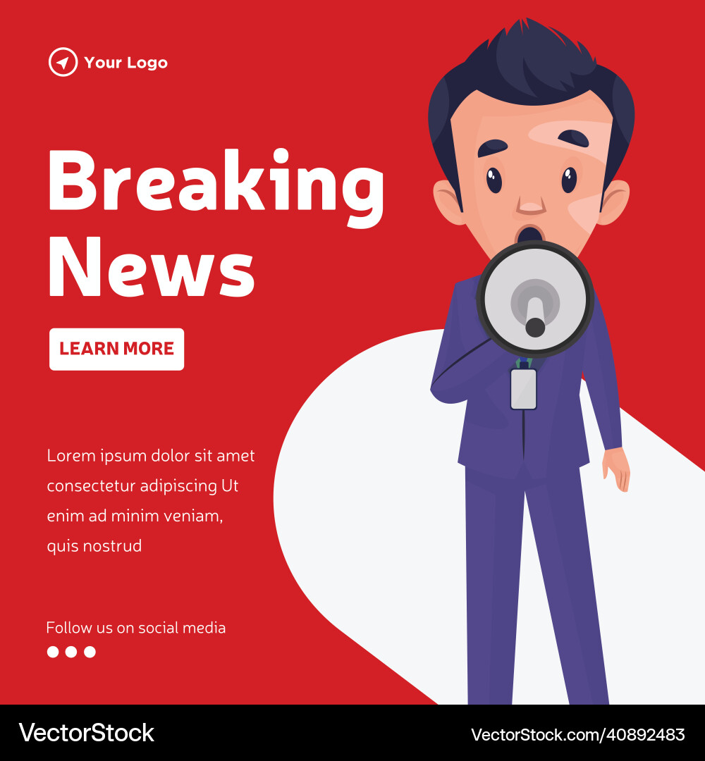 Banner design of journalist man Royalty Free Vector Image