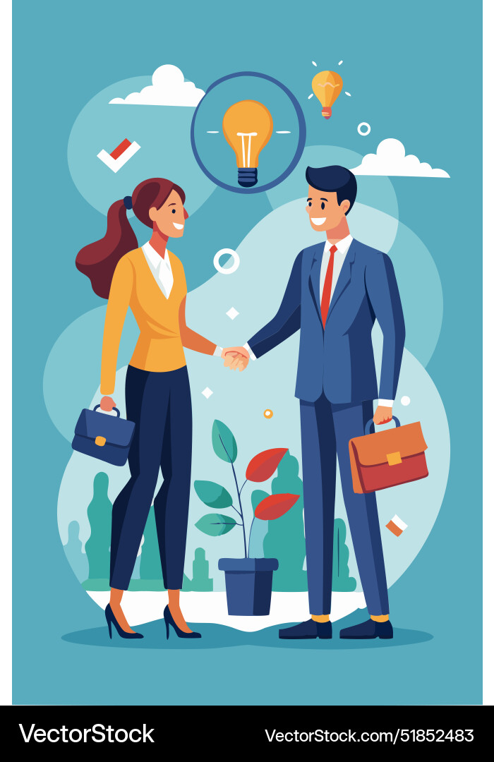 Business partnership handshake graphic Royalty Free Vector