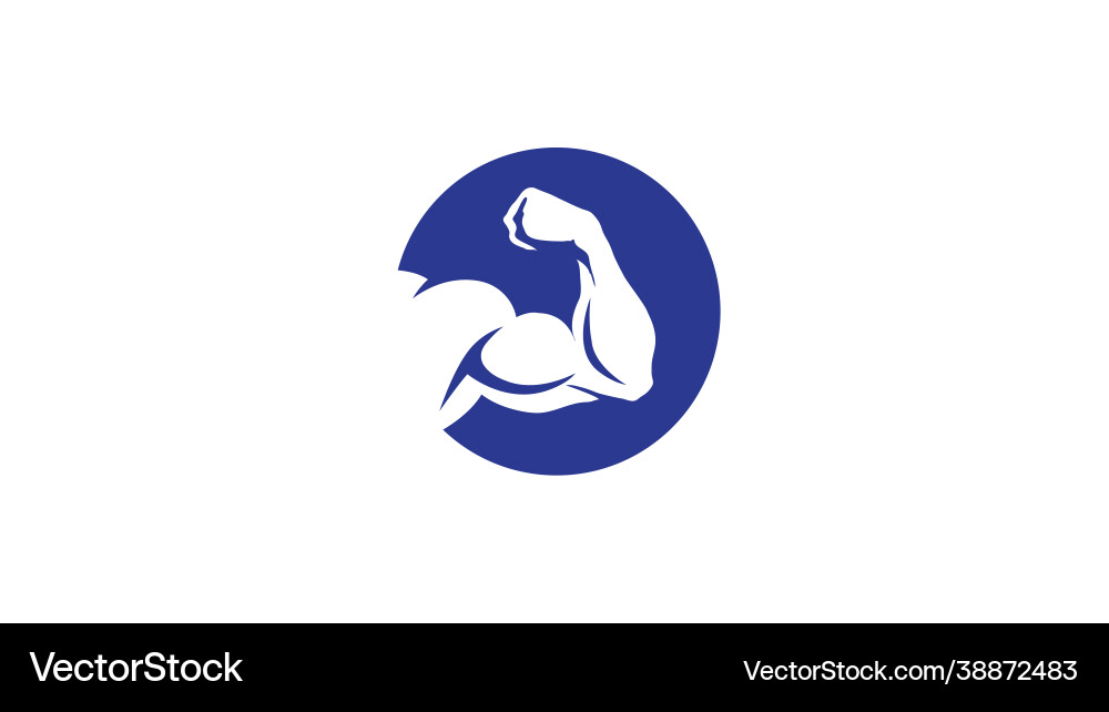 Creative bodybuilding bicep logo symbol Royalty Free Vector