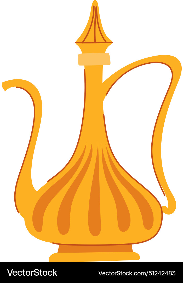 Cup arabic tea pot cartoon Royalty Free Vector Image