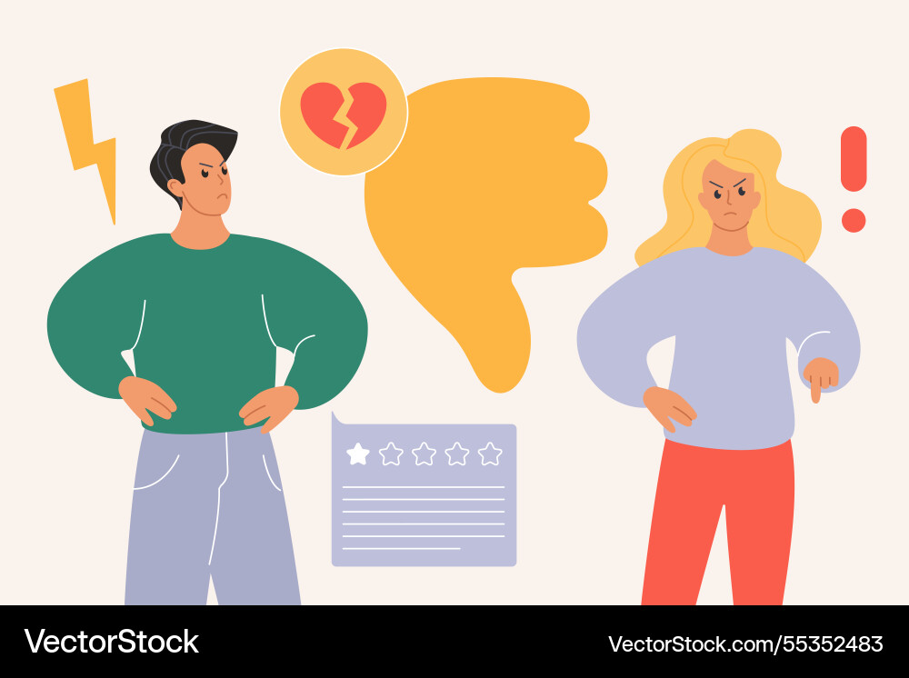 Feedback of bad customer experience dislike Vector Image