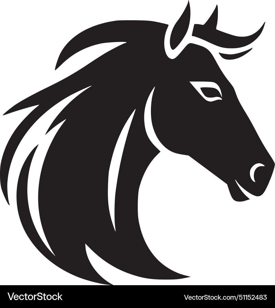 Horse - black and white Royalty Free Vector Image