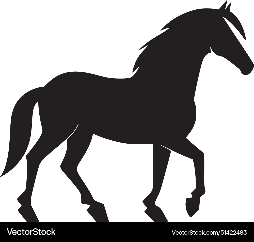 Horse - black and white Royalty Free Vector Image