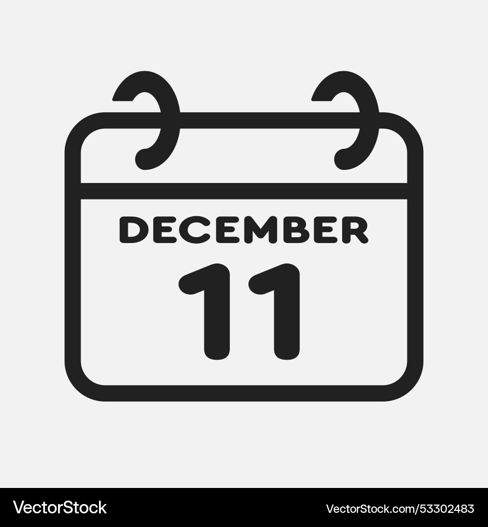 Icon page calendar day - 11 december Royalty Free Vector