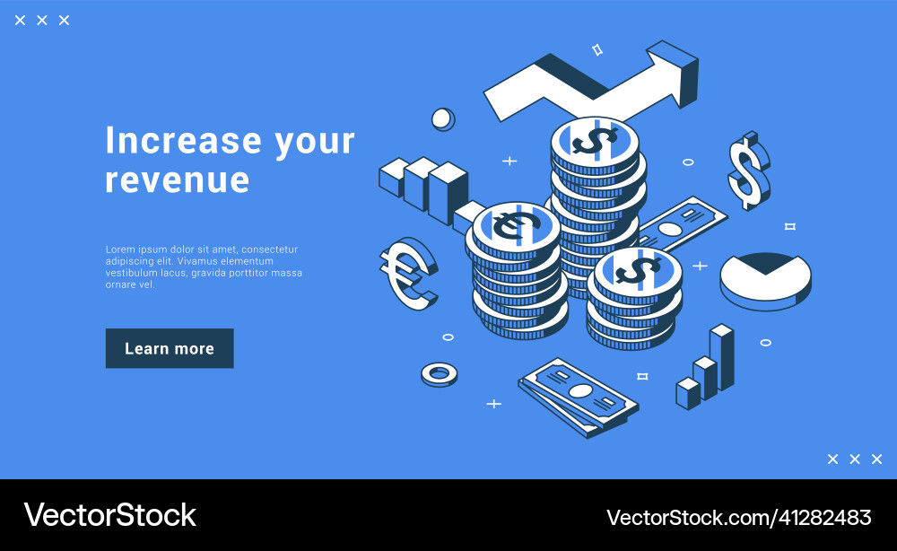 Increase your revenue business strategy Royalty Free Vector