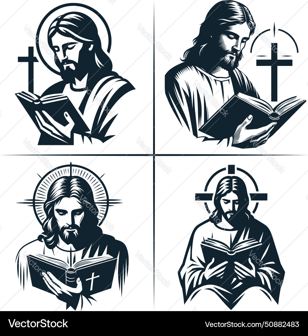 Jesus christ cross jesus praying Royalty Free Vector Image