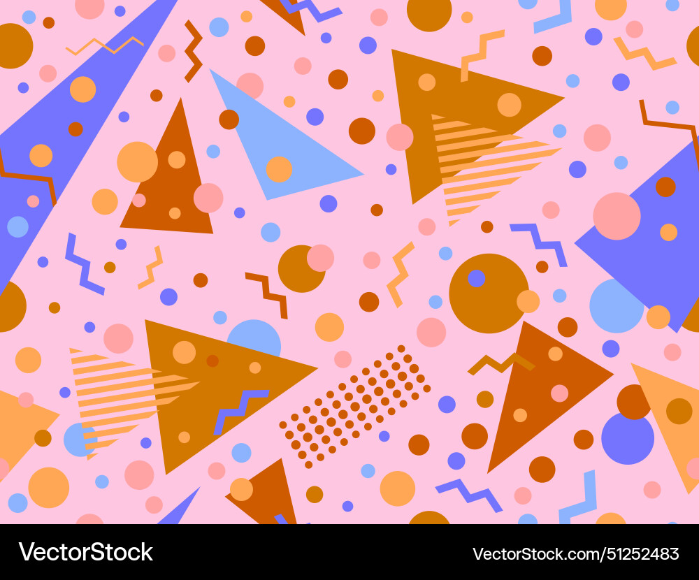 Memphis seamless pattern with geometric shapes Vector Image