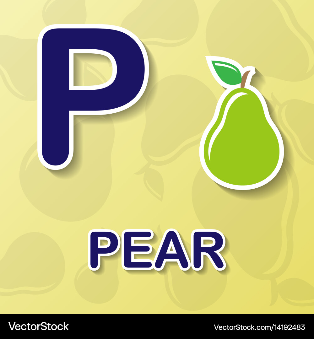 Pear alphabet background Royalty Free Vector Image