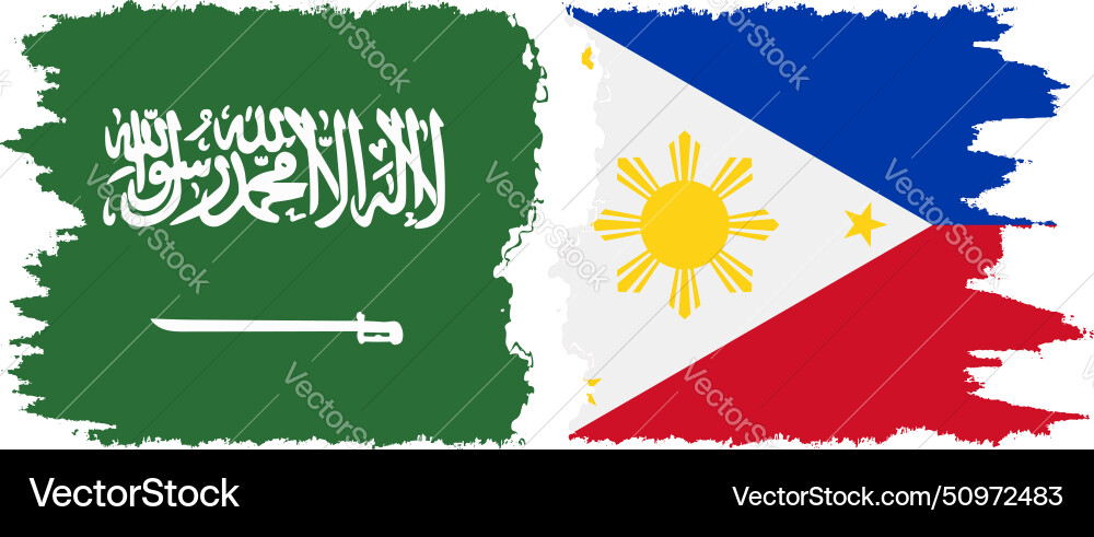 Philippines and saudi arabia grunge flags Vector Image