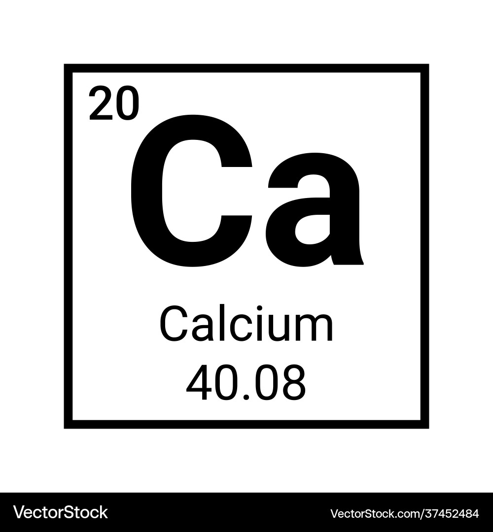 Calcium Periodic Table Icon Royalty Free Vector Image