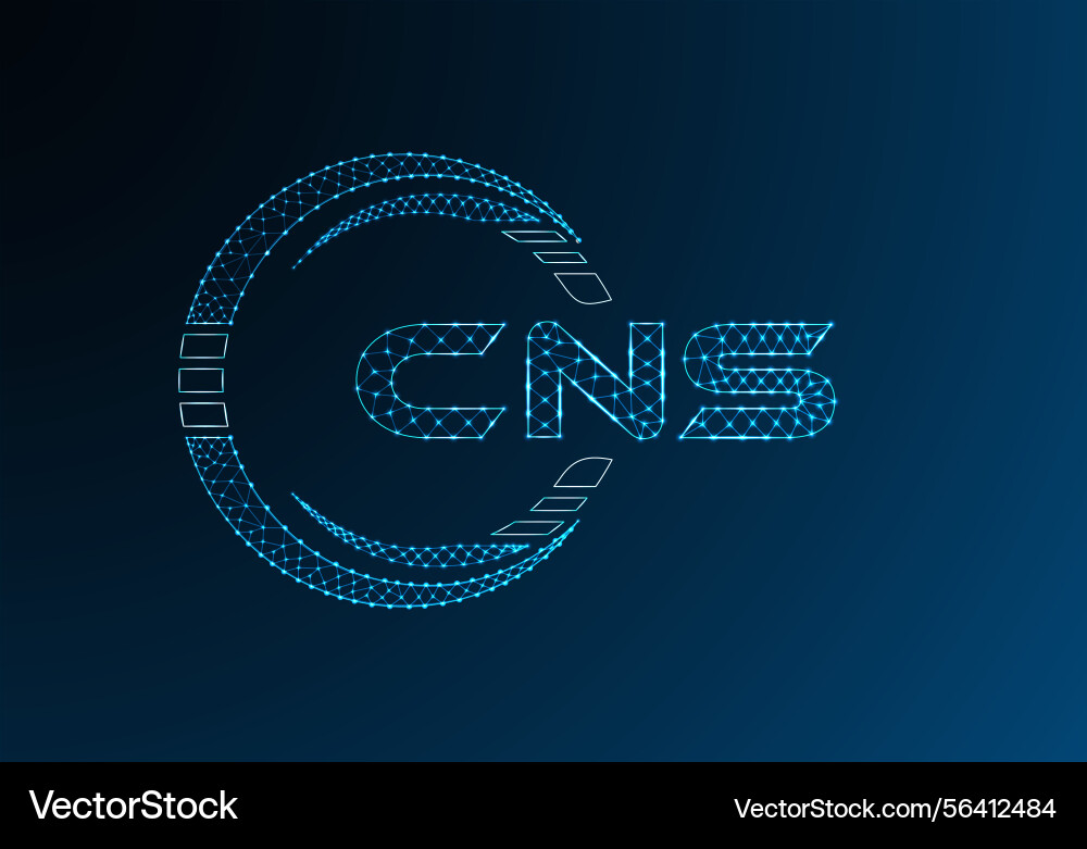 Cns low poly letter logo design lower Royalty Free Vector