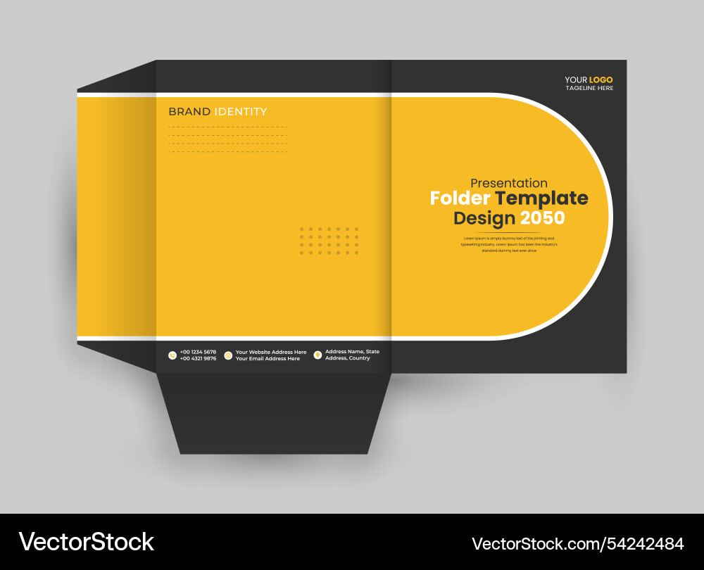 Creative presentation folder design template Vector Image
