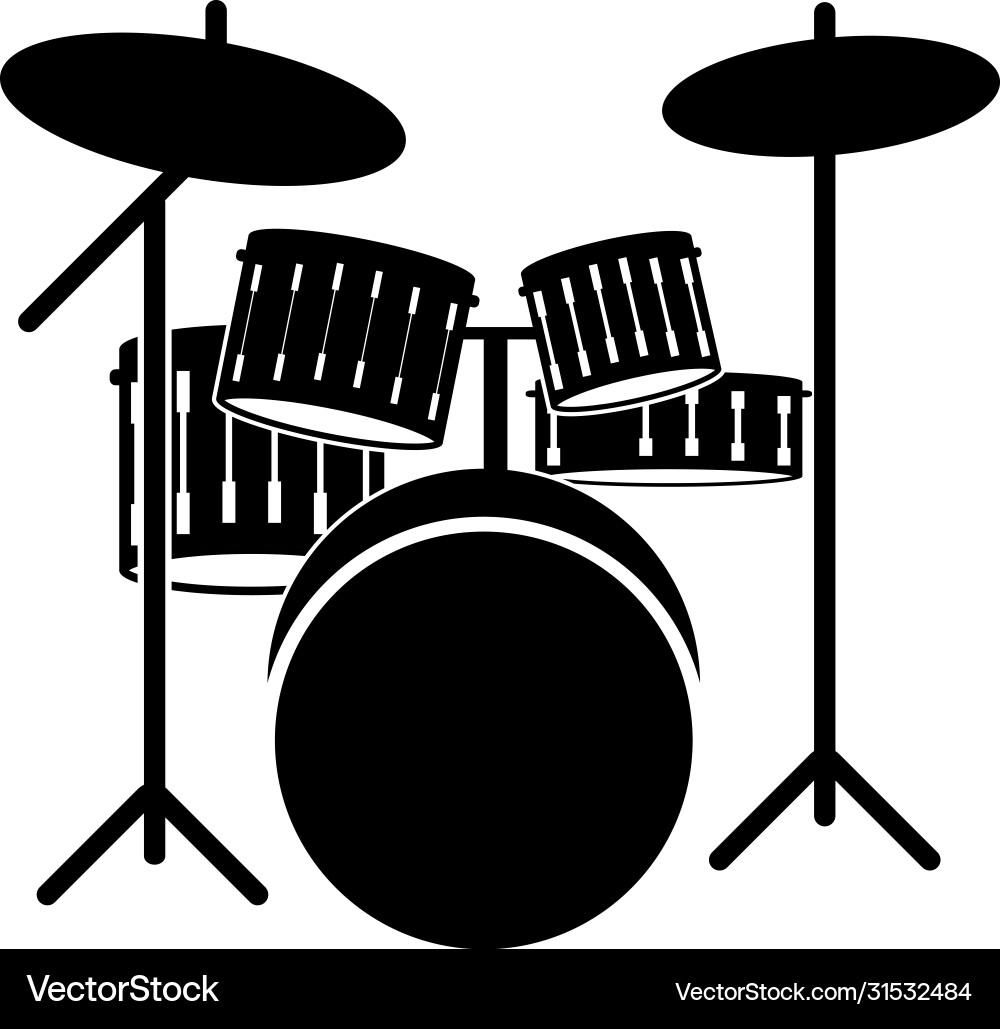 Drum graphic design template isolated Royalty Free Vector
