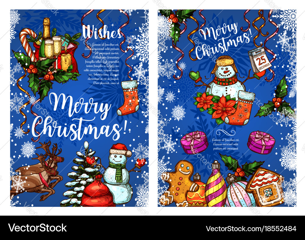 Festive Christmas Holiday Card Royalty Free Vector Image