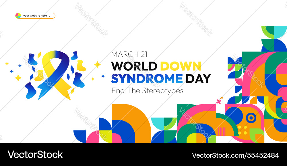 Geometric design supporting world down syndrome Vector Image