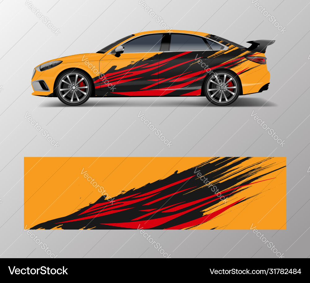 Graphic abstract racing designs for vehicle Vector Image