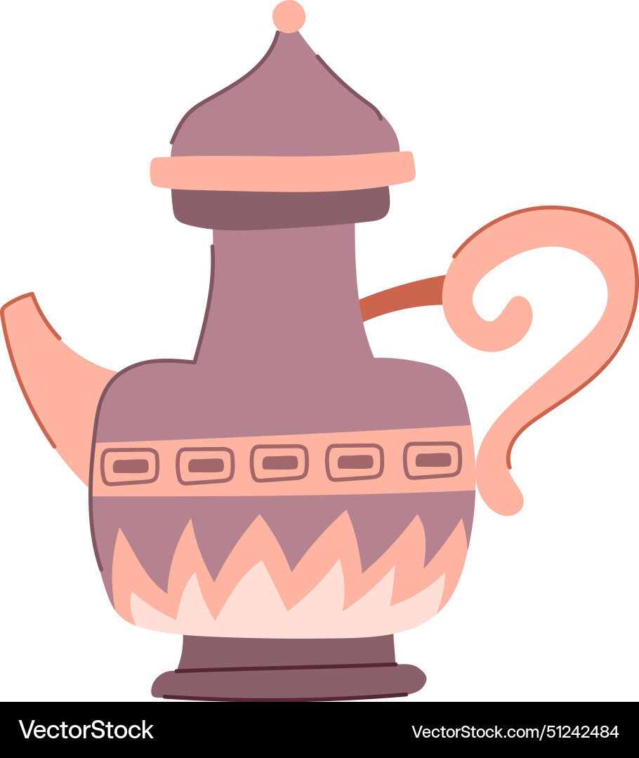 Ramadan arabic tea pot cartoon Royalty Free Vector Image