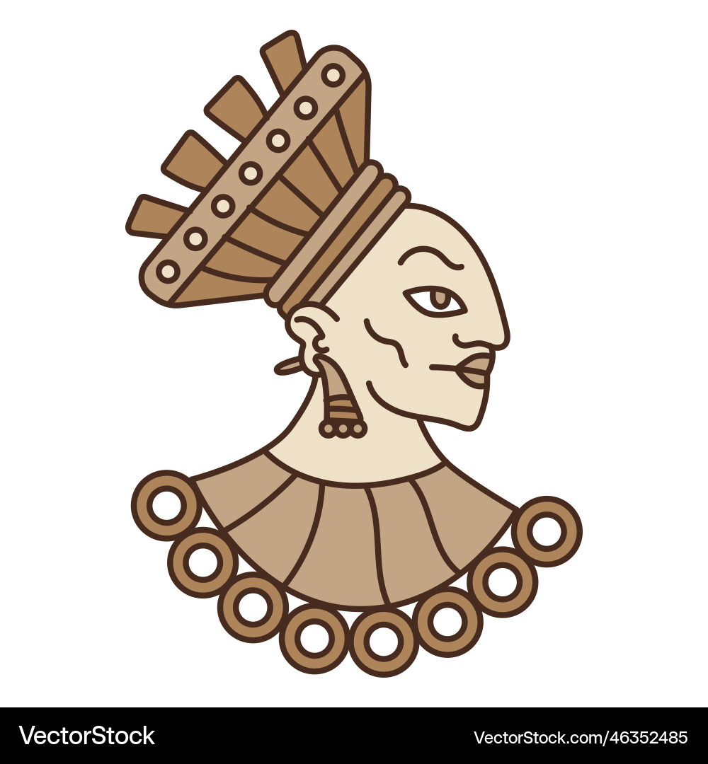 Aztec head Royalty Free Vector Image - VectorStock