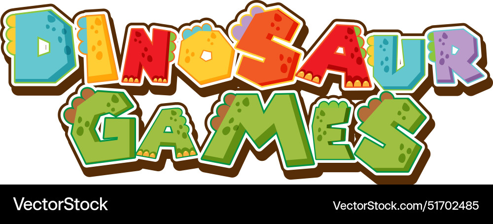 Bright and playful dinosaur-themed text logo Vector Image