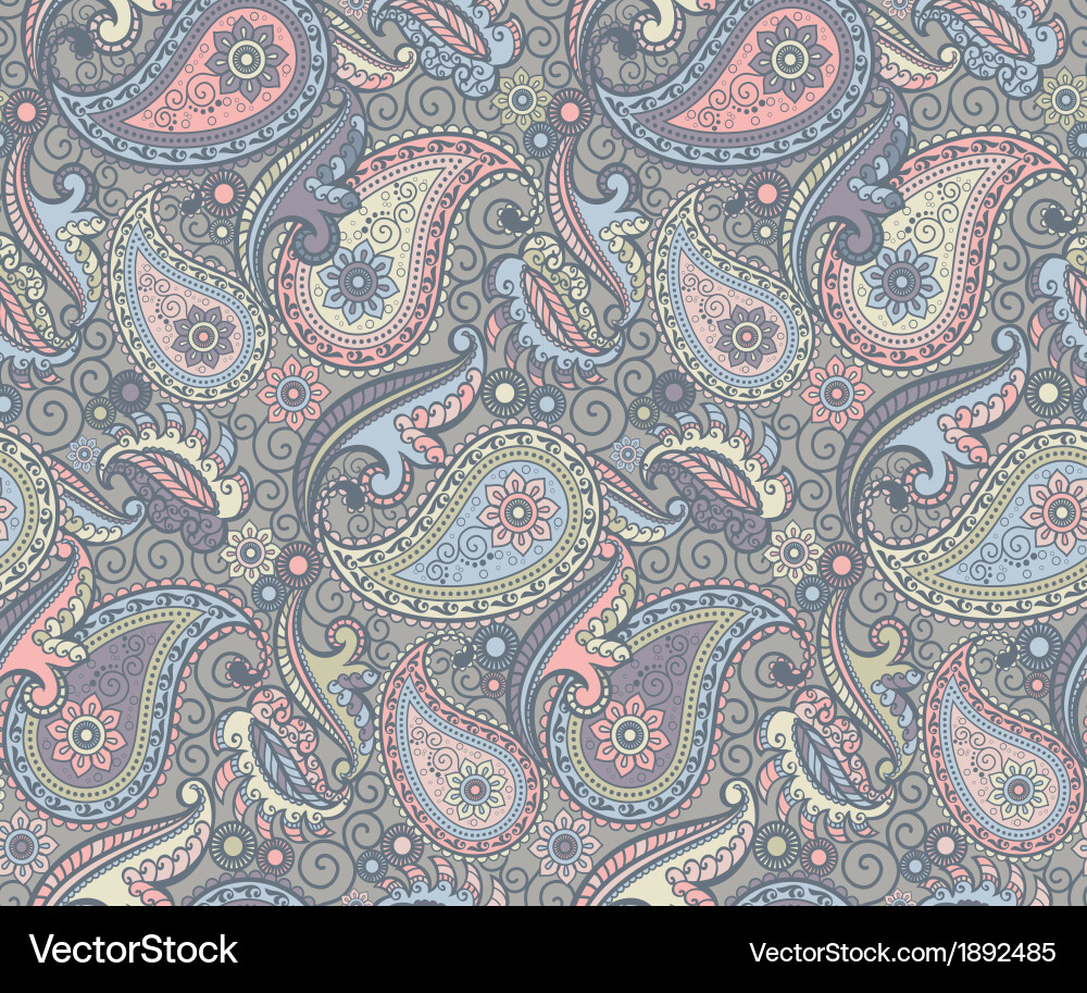 Colored paisley pattern Royalty Free Vector Image