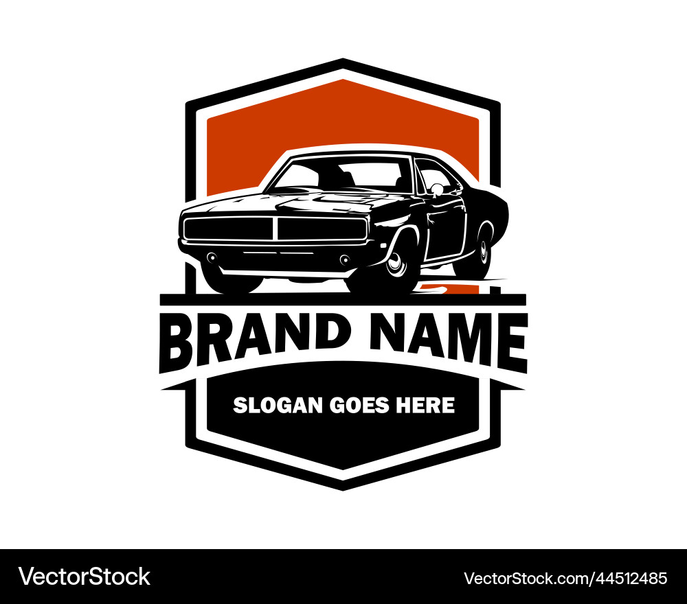 Dodge challenger ss 1970 logo Royalty Free Vector Image