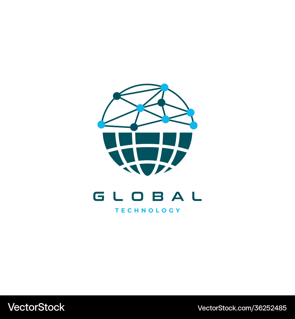 Global connection logo design symbol Royalty Free Vector