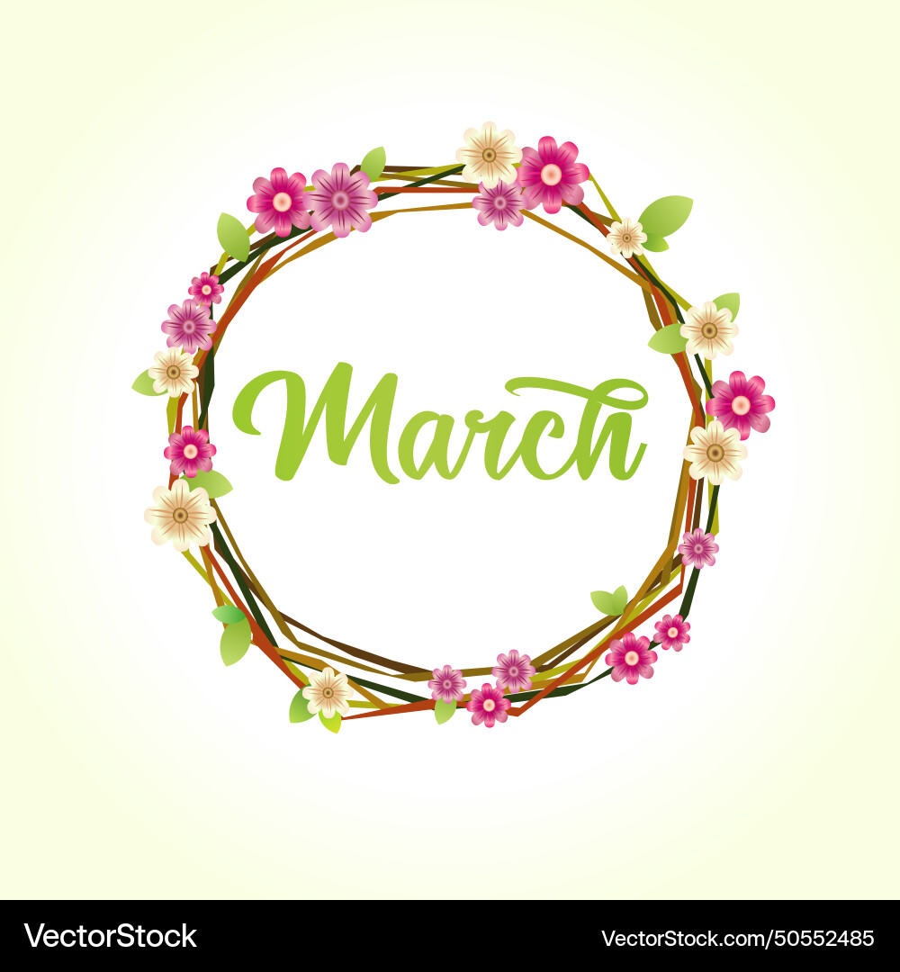 March sakura logo Royalty Free Vector Image - VectorStock