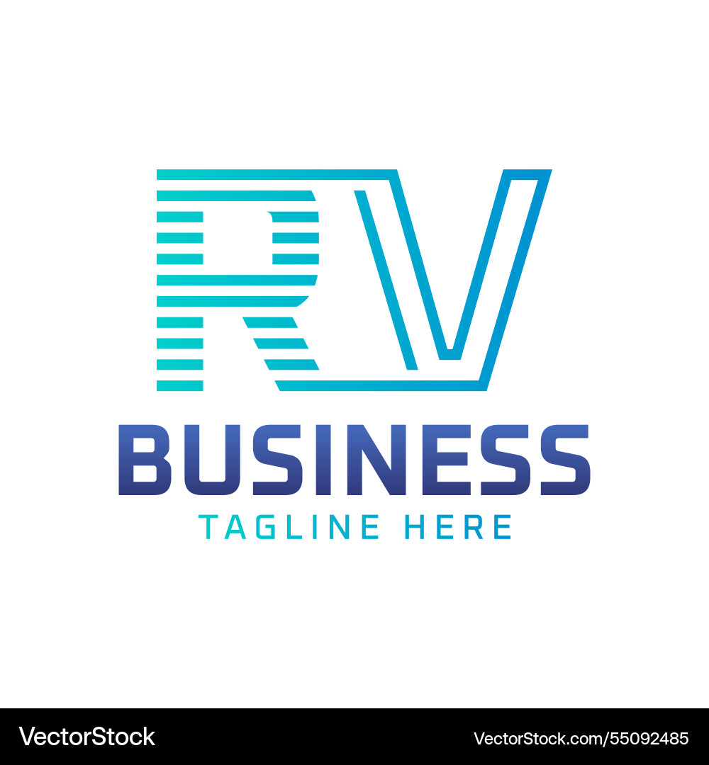 Rv logo design sleek modern letter Royalty Free Vector Image