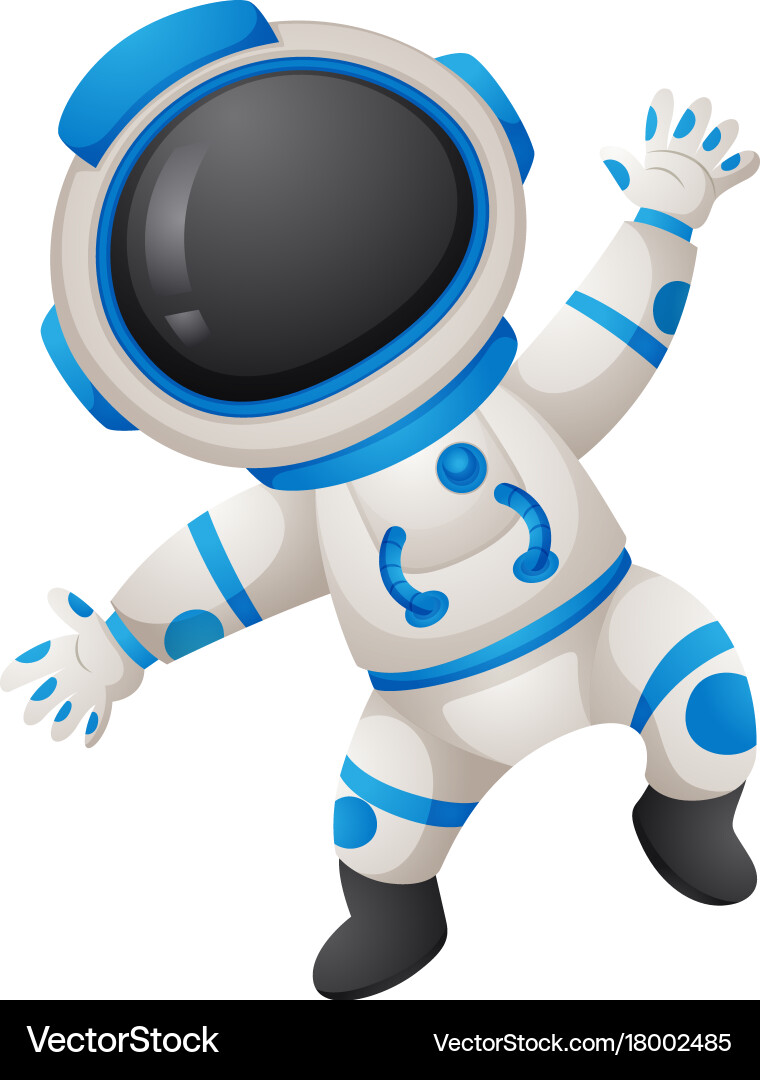 Spaceman in uniform on white background Royalty Free Vector