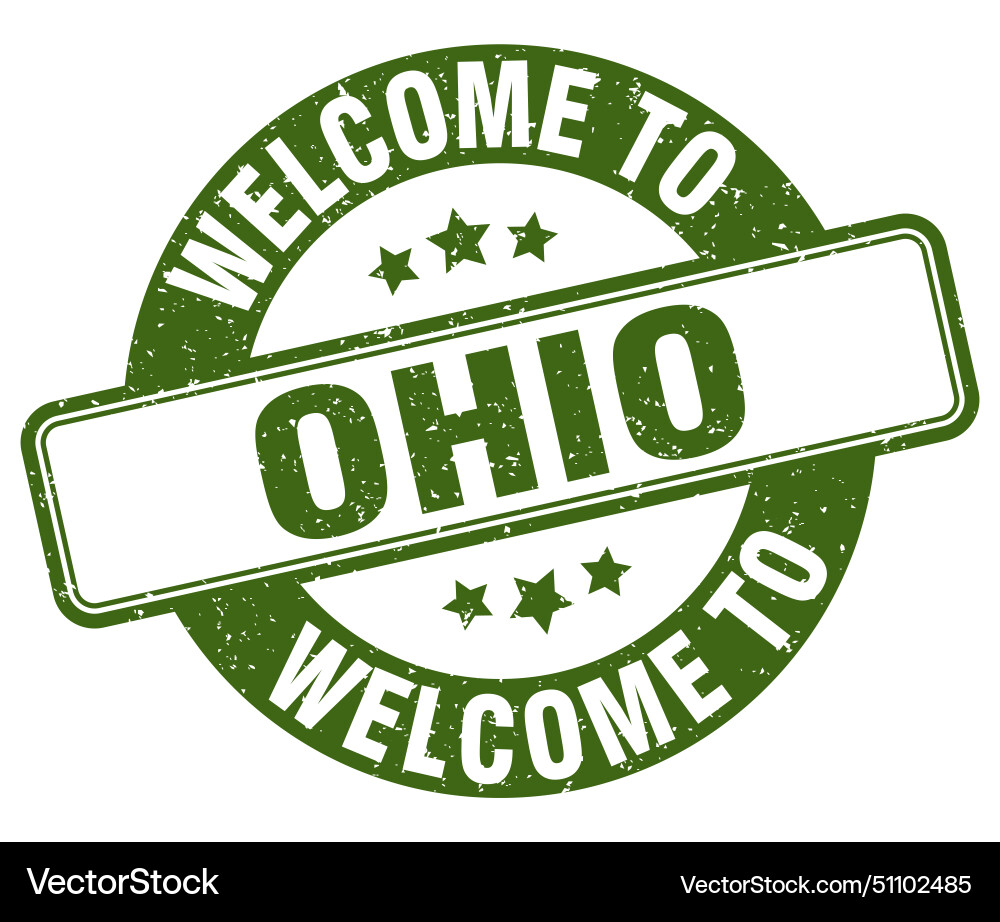 Welcome to ohio stamp round sign Royalty Free Vector Image