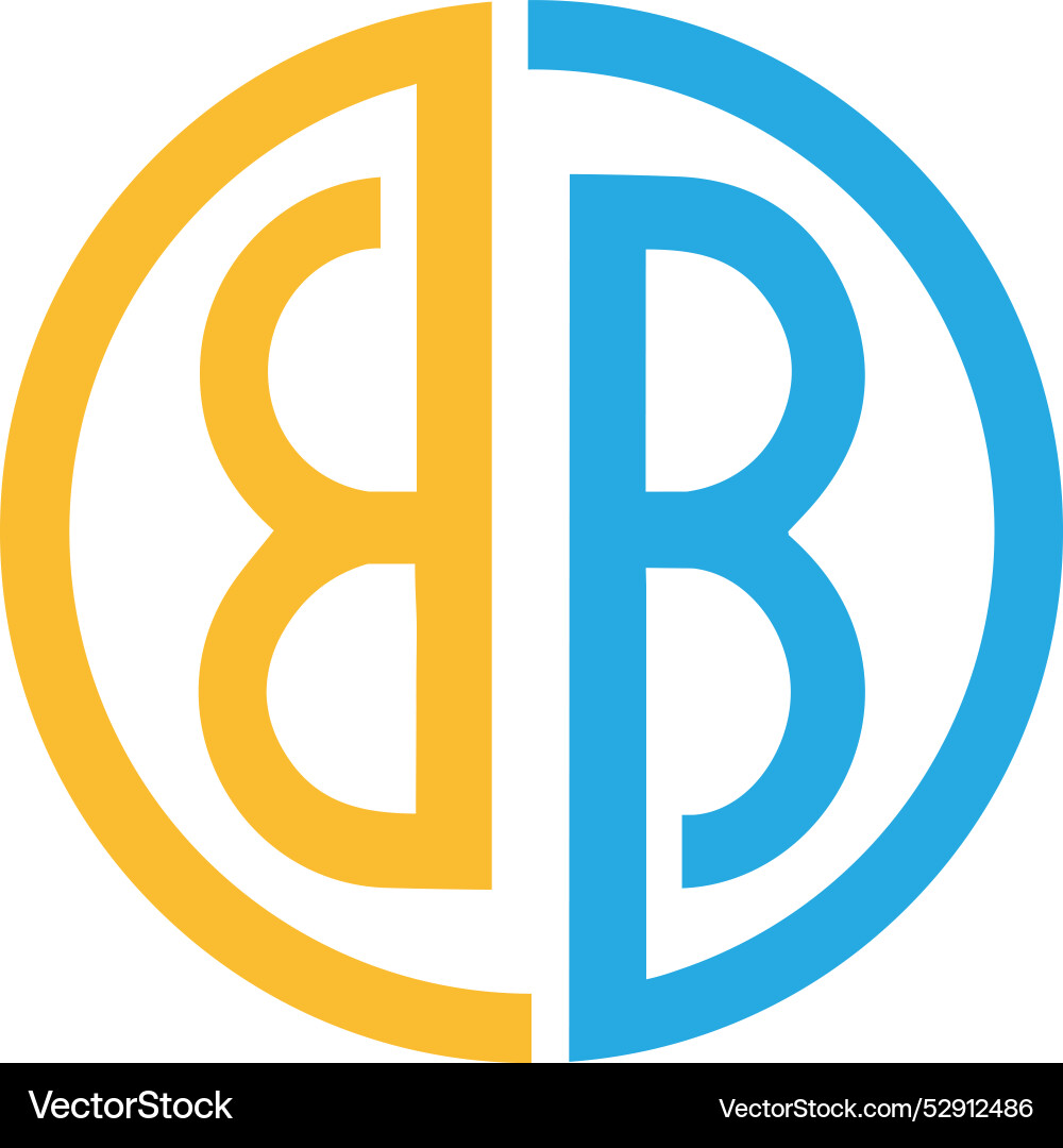 Bb letter logo design template 3 Royalty Free Vector Image