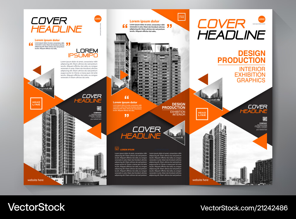 Brochure 3 fold flyer design a4 template Vector Image