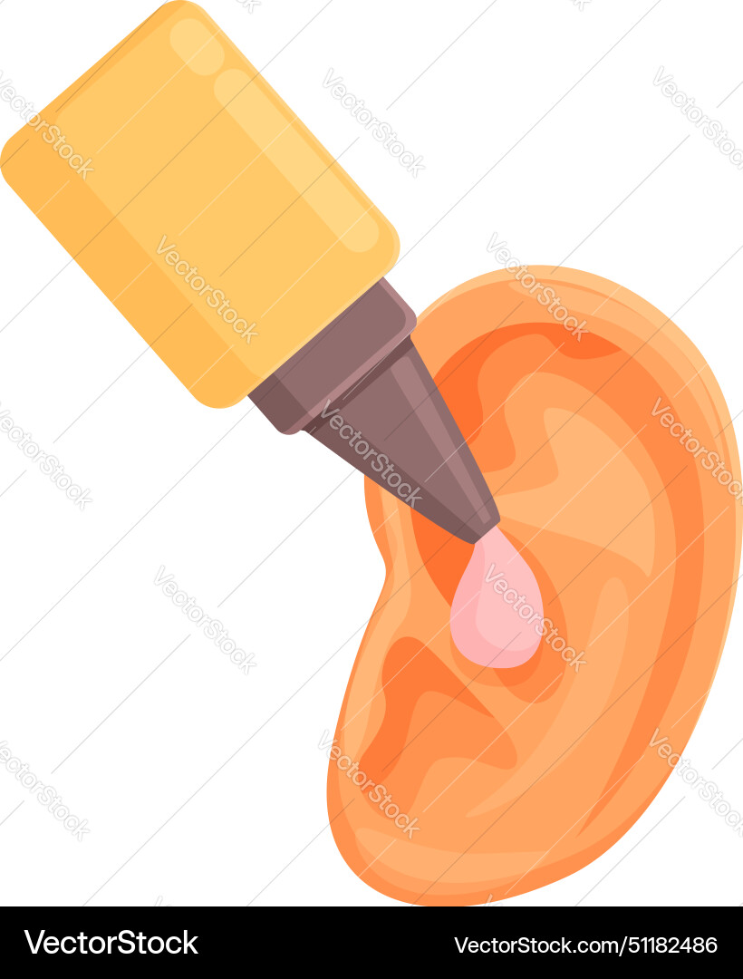 Cure ear liquid icon cartoon fluid care Royalty Free Vector