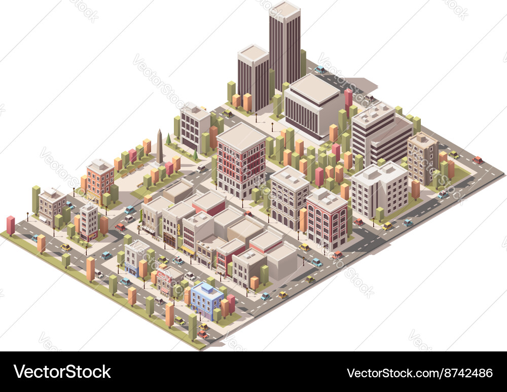 Isometric city Royalty Free Vector Image - VectorStock