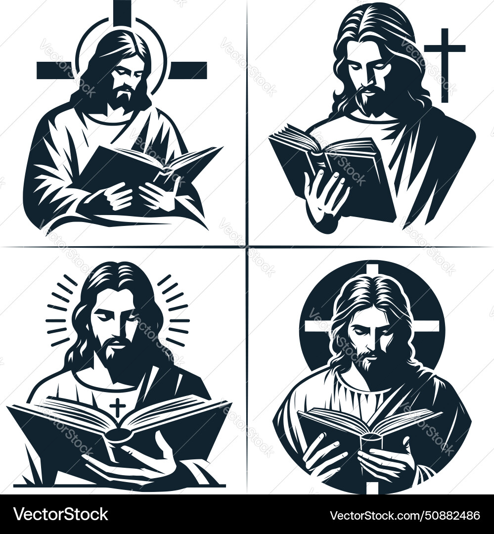 Jesus christ cross praying Royalty Free Vector Image