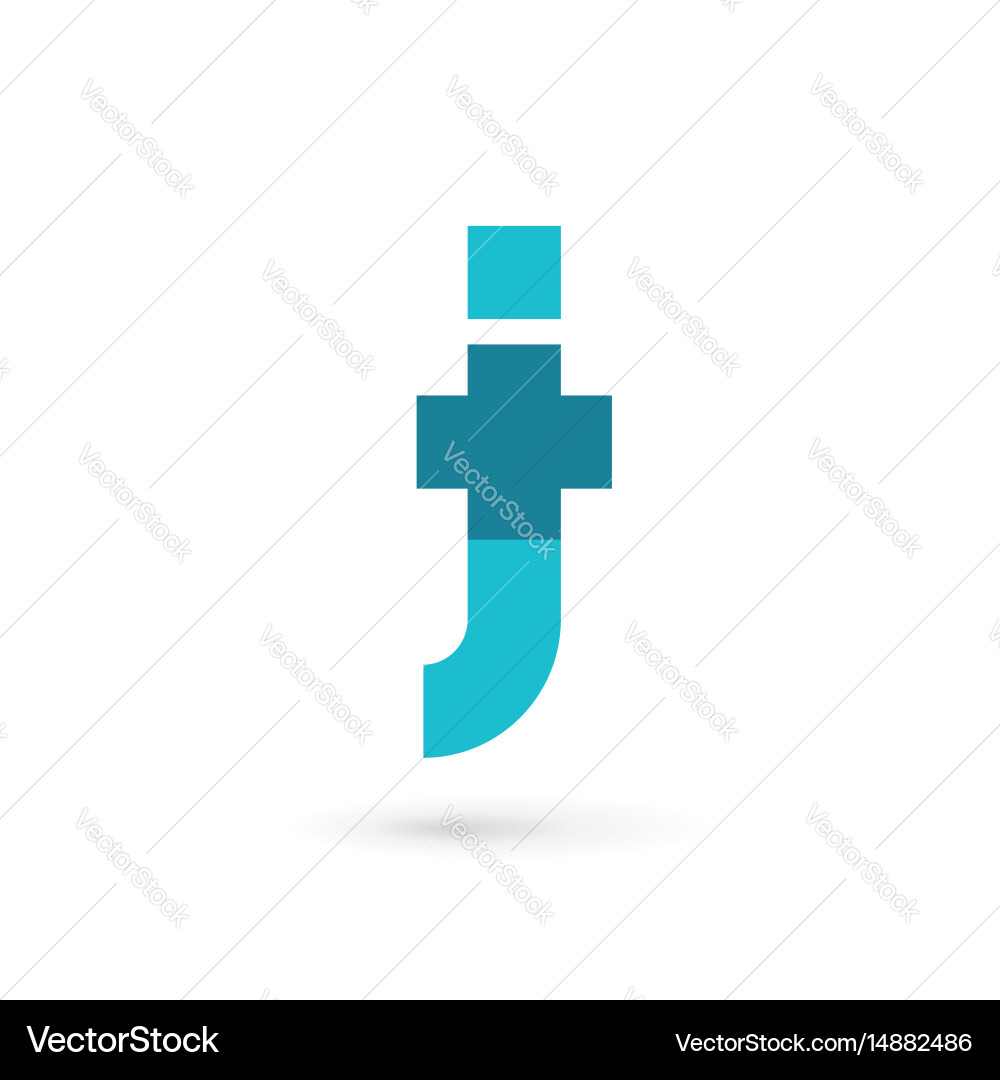 Letter j cross plus logo icon design template Vector Image