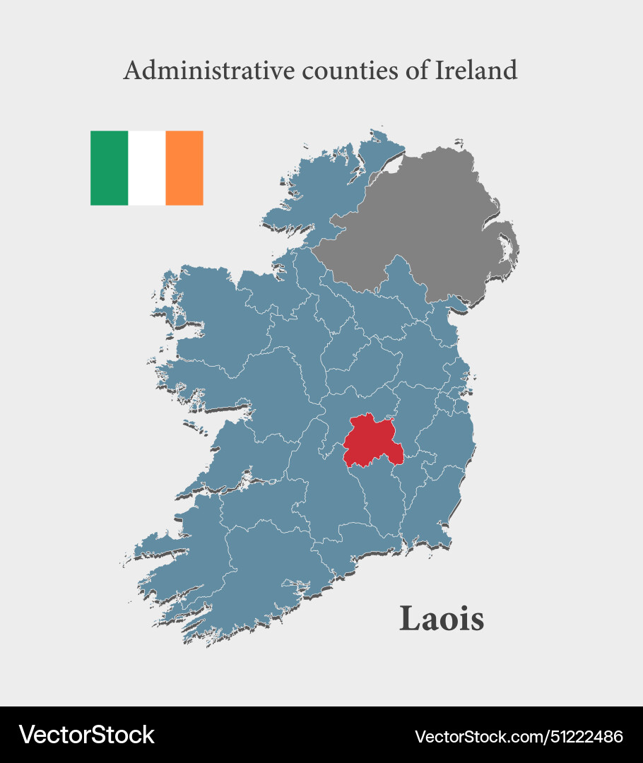 Map ireland county laois Royalty Free Vector Image