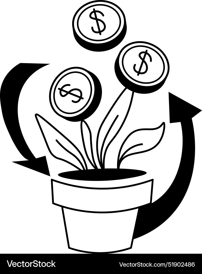 Money plant isolated Royalty Free Vector Image