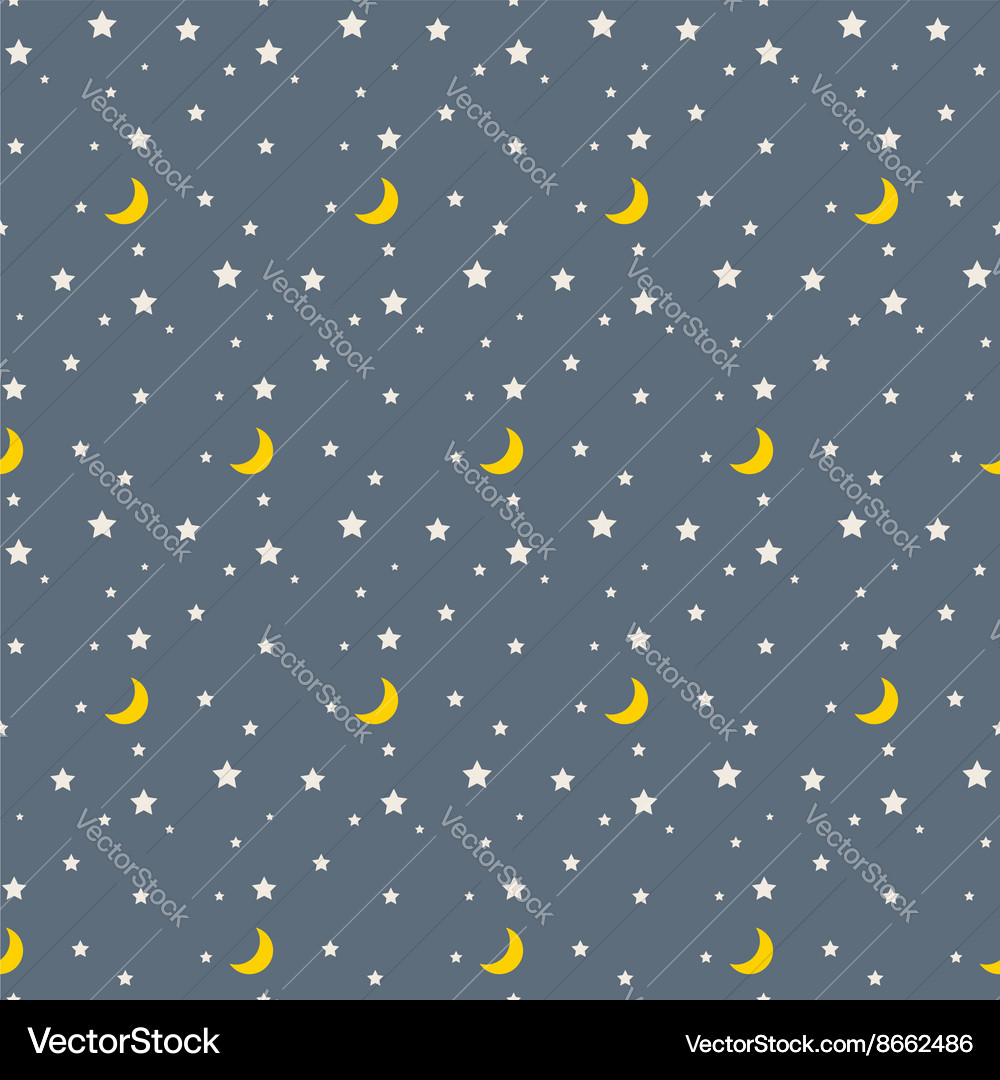 Night sky kid seamless pattern Royalty Free Vector Image