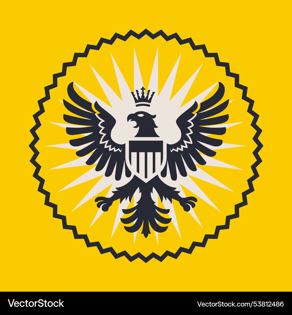 Round seal with eagle Royalty Free Vector Image