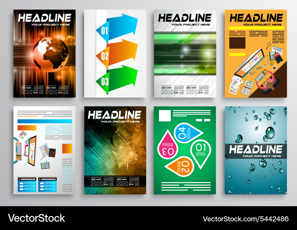 Set of flyer design infographic layout brochure Vector Image