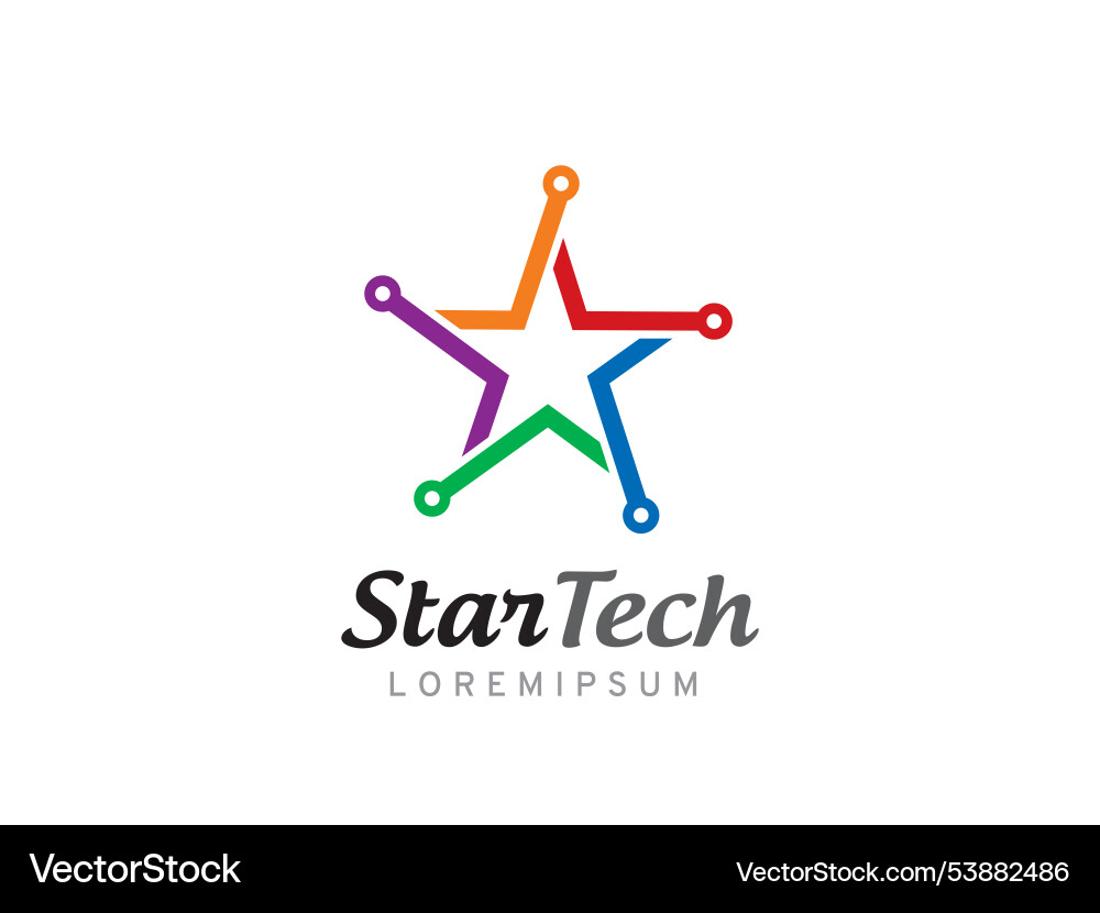 Star technology logo symbol or icon template Vector Image