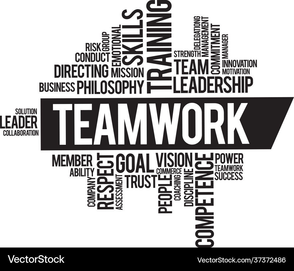 Teamwork Typography Concept Royalty Free Vector Image