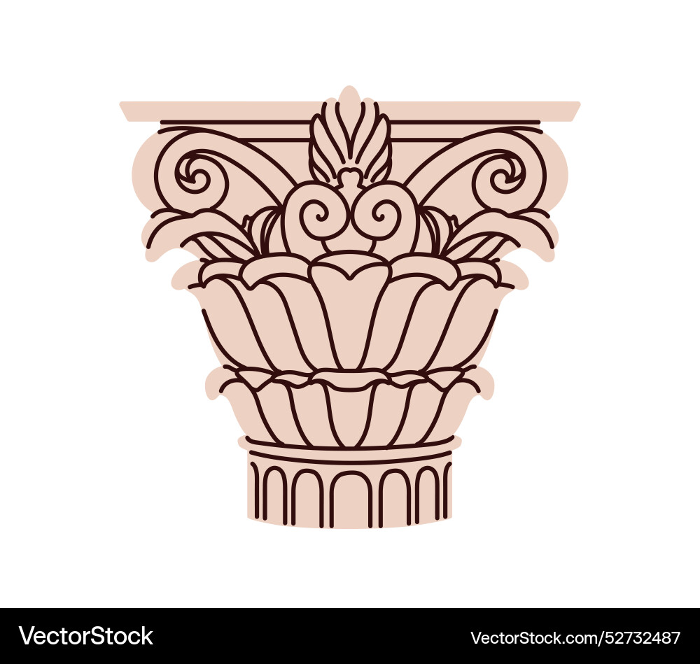 Column with corinthian order capital antique Vector Image